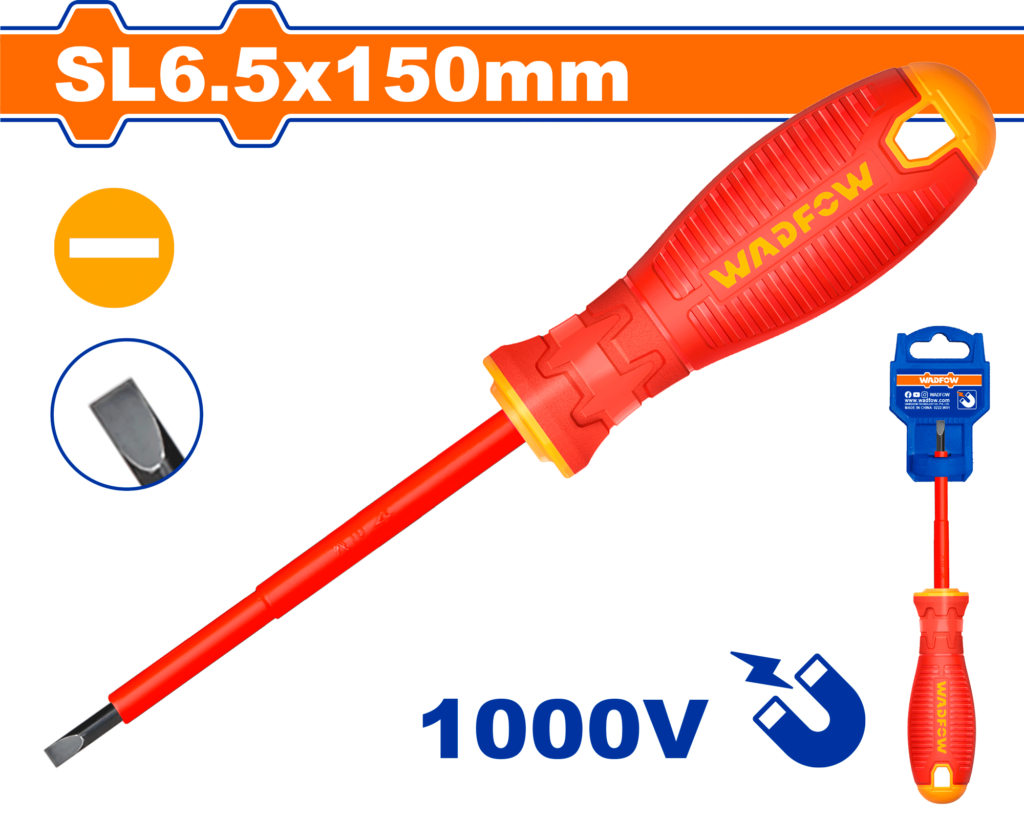 ไขควงแบน VDE WADFOW SL6.5x150mm CR-V WSD7266 – WADFOWTH